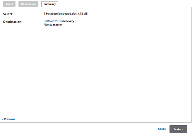Restoring a SQL Database | Barracuda Campus